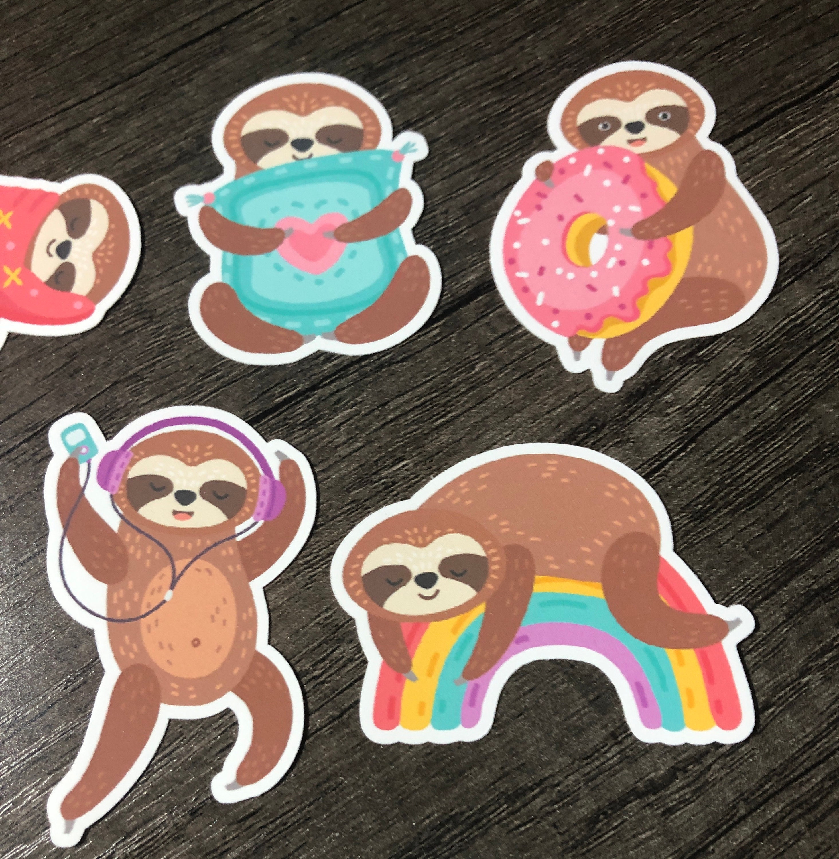 8 Sloth Sticker Set Sloth Sticker Pack Sloth Sticker Sheet - Etsy