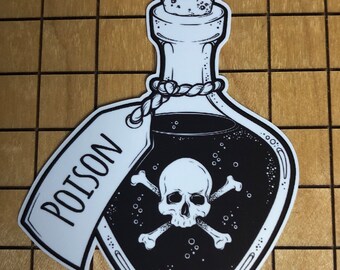 Poison Bottle Vinyl Decal - Etsy
