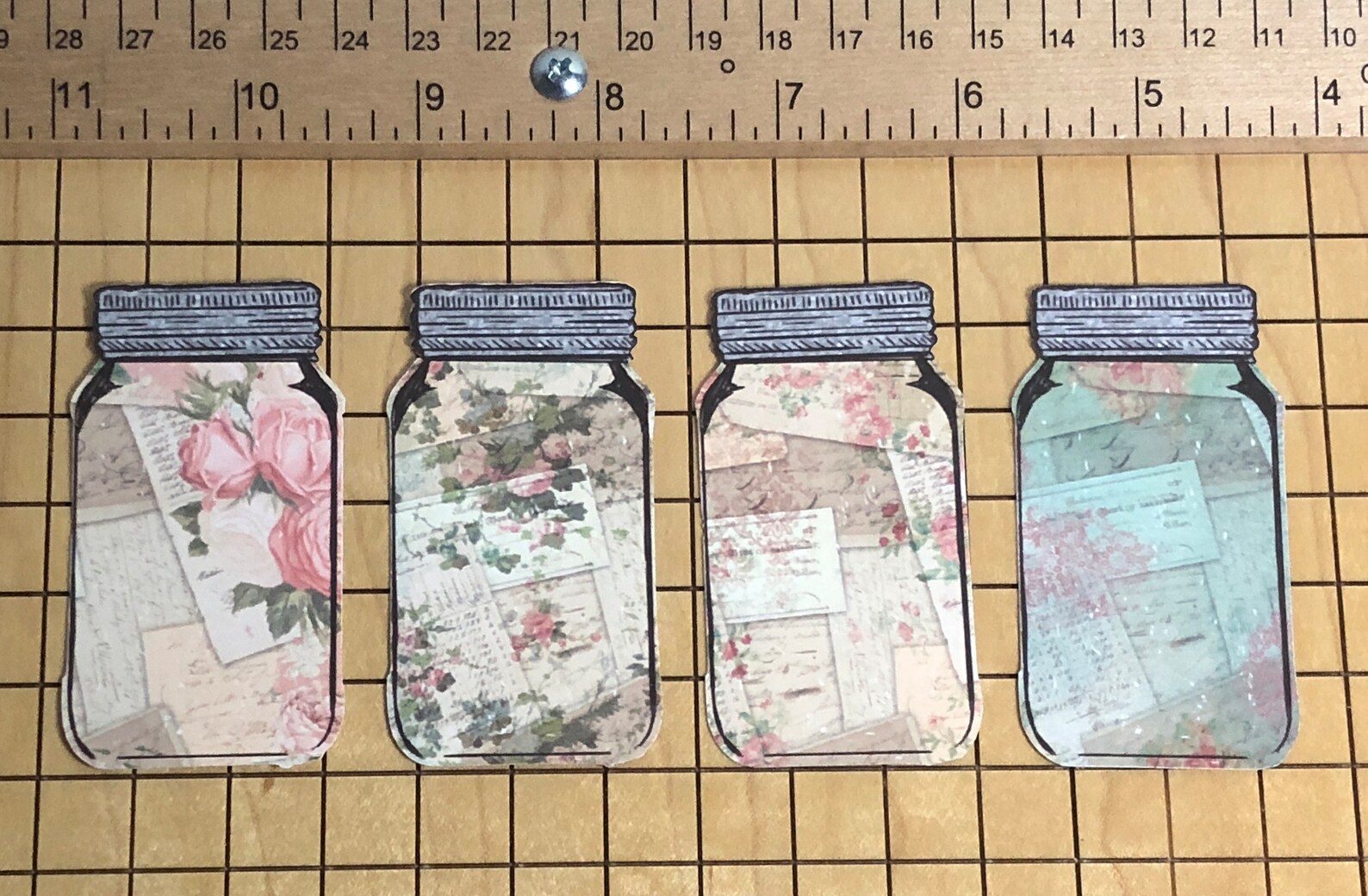12 Mason Jar Sticker Pack, Shabby Chic Stickers, Vintage Stickers ...
