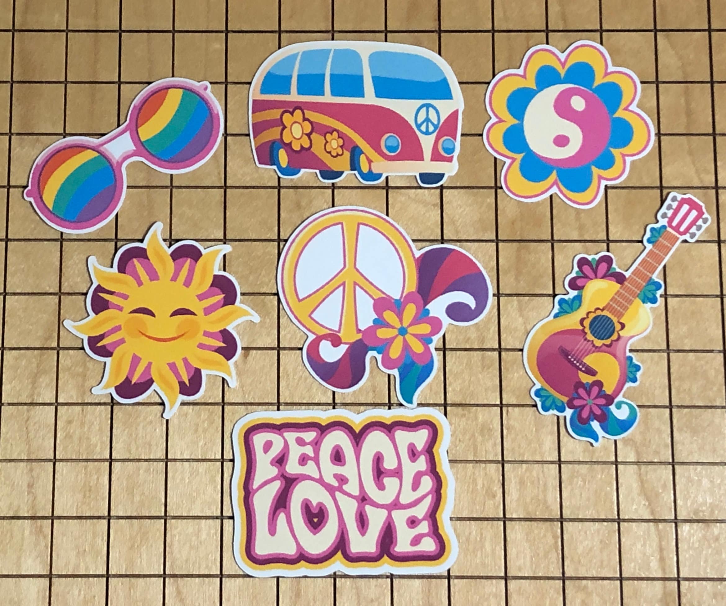 7 Retro Hippie Sticker Set Hippy Sticker Hippy Sticker - Etsy
