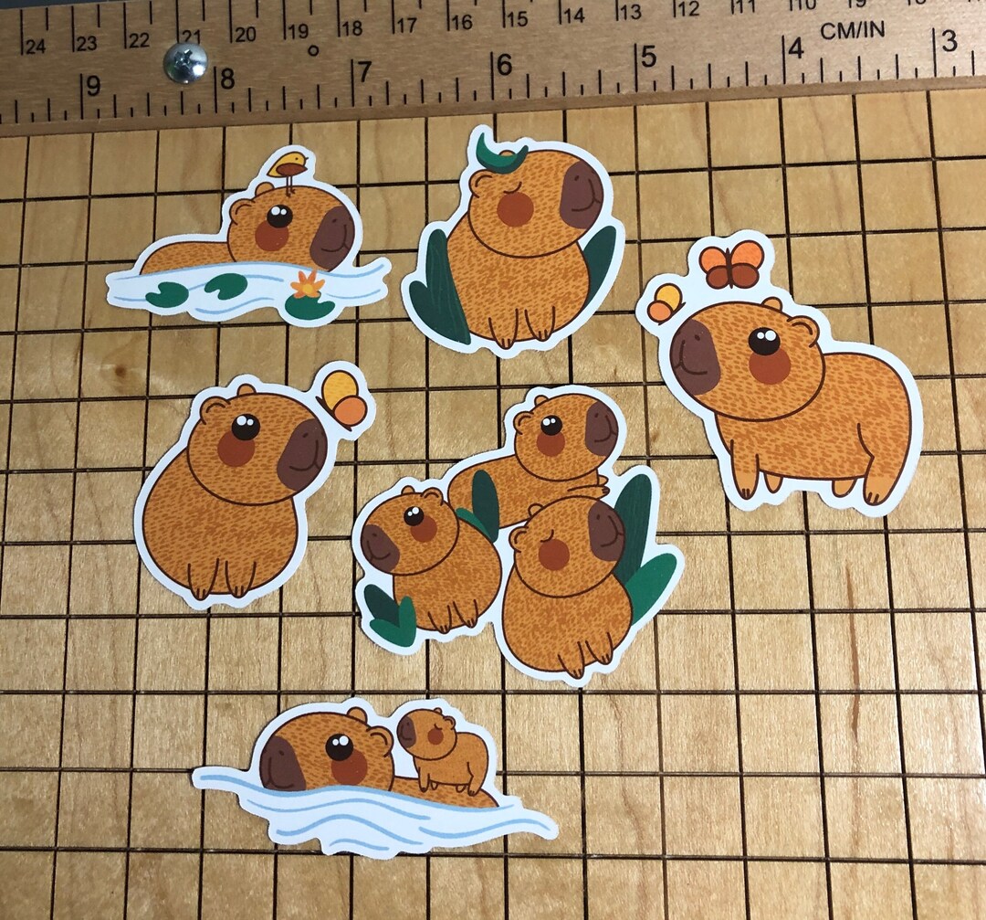 6 Capybara Sticker Pack, MacBook Sticker, Laptop Decal, Capybara ...