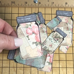 12 Mason Jar Sticker Pack, Shabby Chic Stickers, Vintage Stickers ...