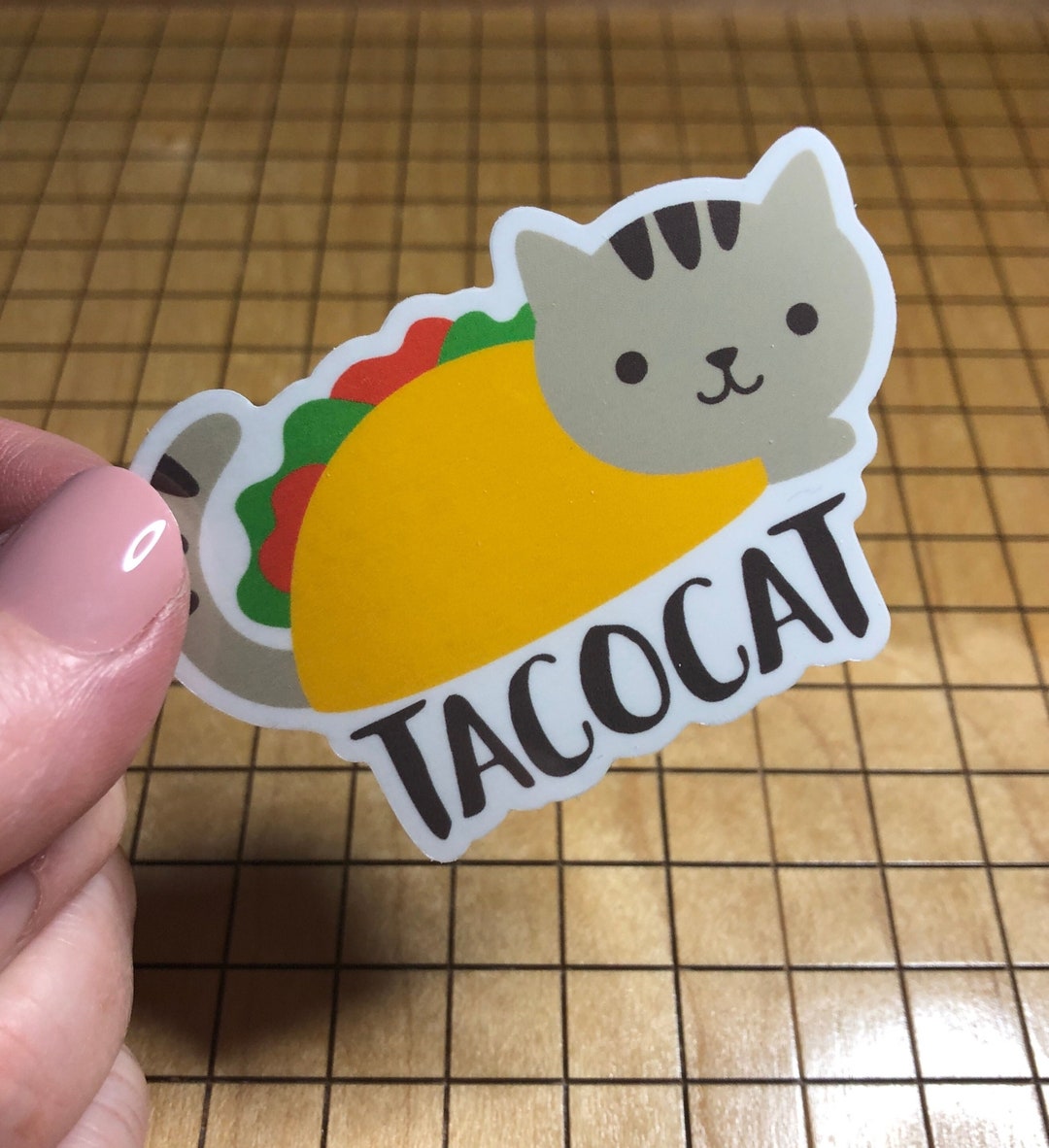 Taco Cat Sticker, Taco Decal, Taco Sticker, Funny Cat, Phone Case Decal ...