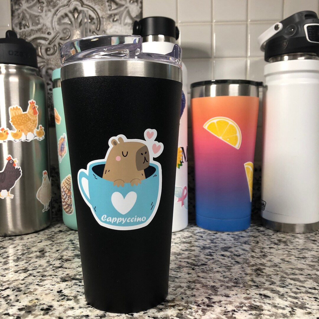 Capybara Sticker, Cappyccino, Cappuccino Sticker, Coffee Sticker ...
