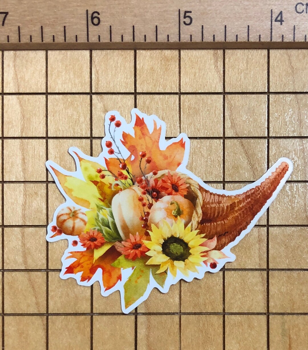 Cornucopia Sticker, Fall Sticker, Autumn Sticker, Pumpkin Sticker ...