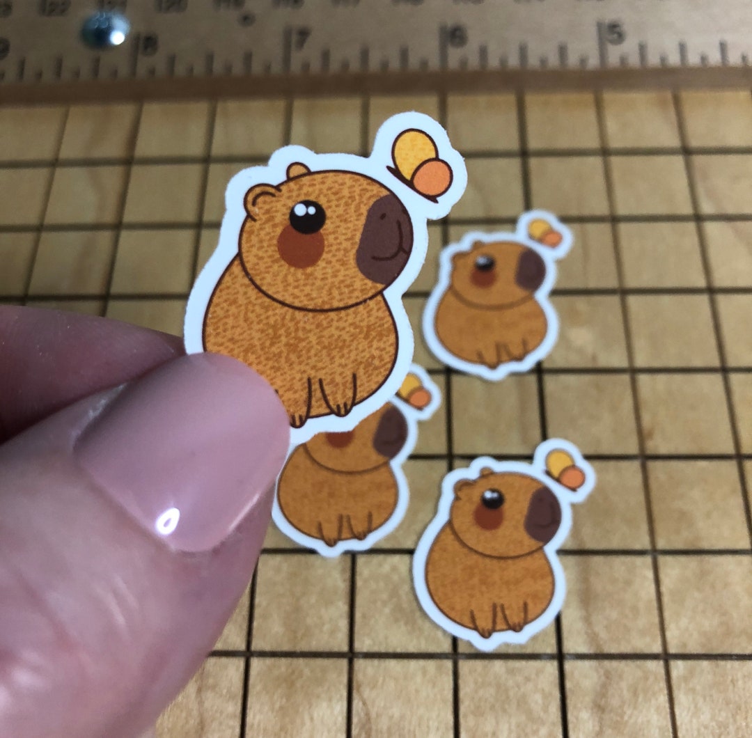5 MINI Capybara Sticker Pack, Mini Stickers, Capybara Decal, Tiny ...