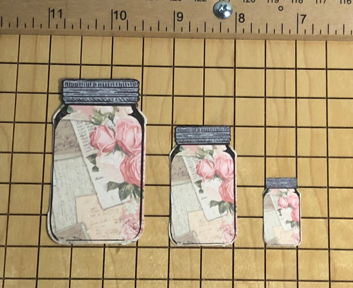 12 Mason Jar Sticker Pack, Shabby Chic Stickers, Vintage Stickers ...