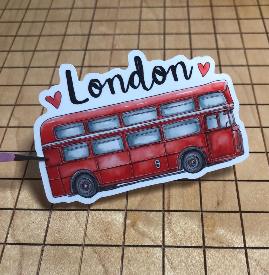 London Sticker, Double Decker Bus, Laptop Decal, Phone Case Decal ...