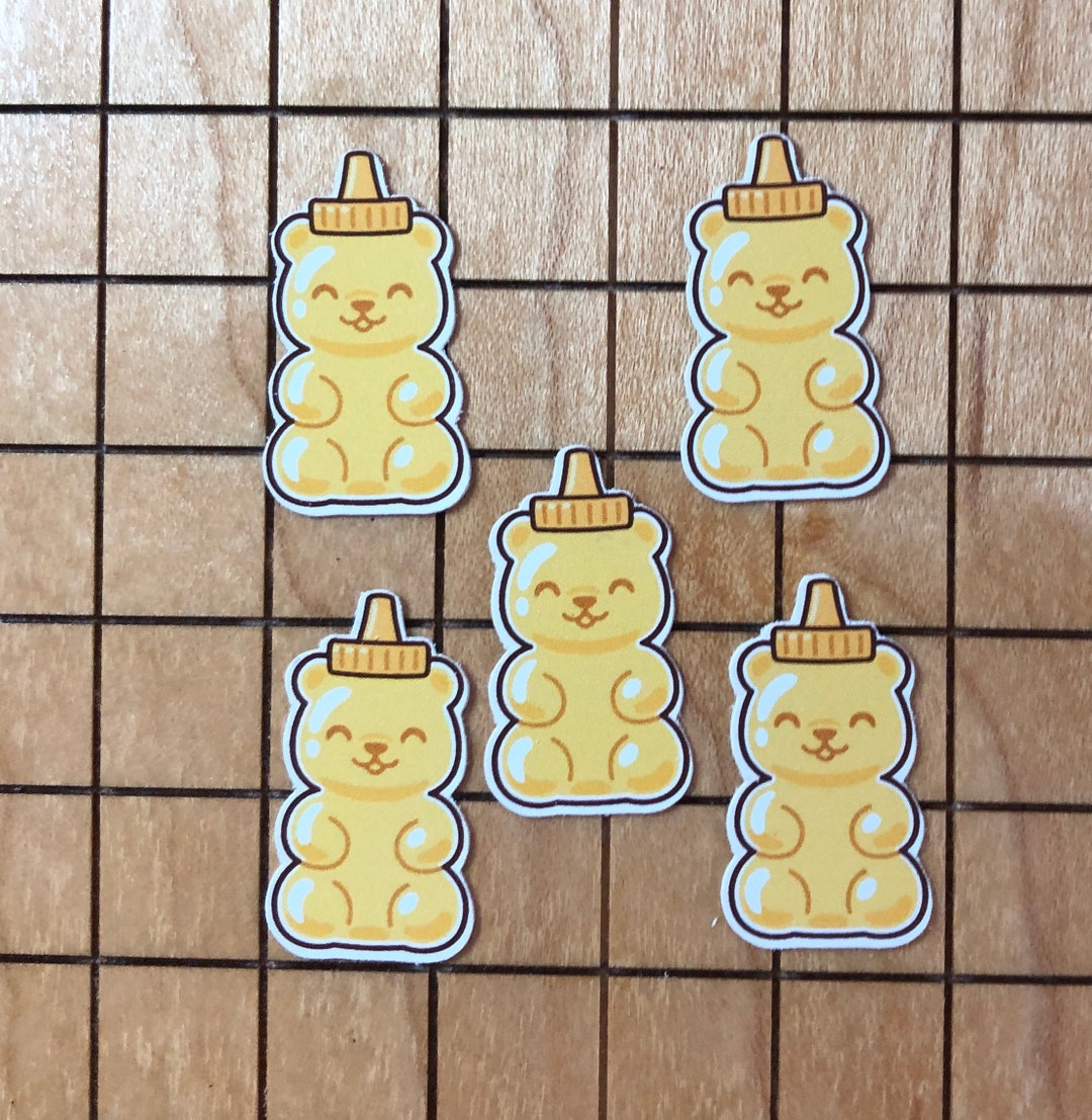 5 MINI Bear Stickers, Honey Bear Decal, Honey Bottle, Bear Bottle, Tiny ...