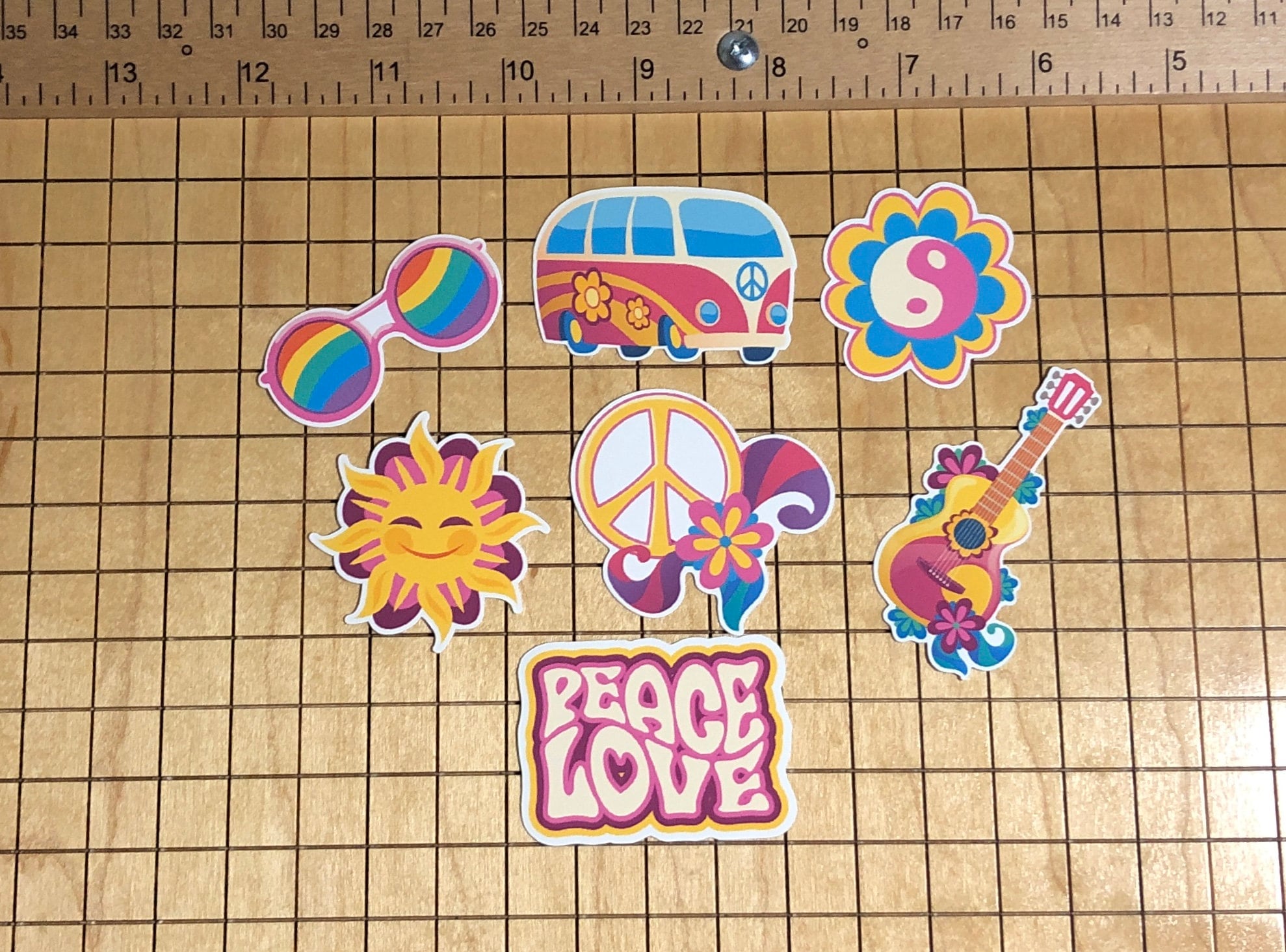 7 Retro Hippie Sticker Set Hippy Sticker Hippy Sticker - Etsy