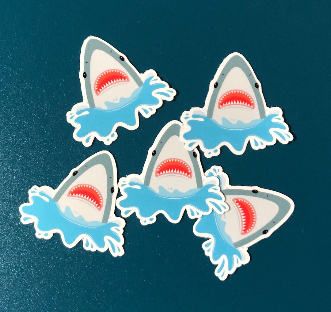 5 MINI Shark Stickers, Shark Sticker Pack, Shark Sticker Bundle, Tiny ...