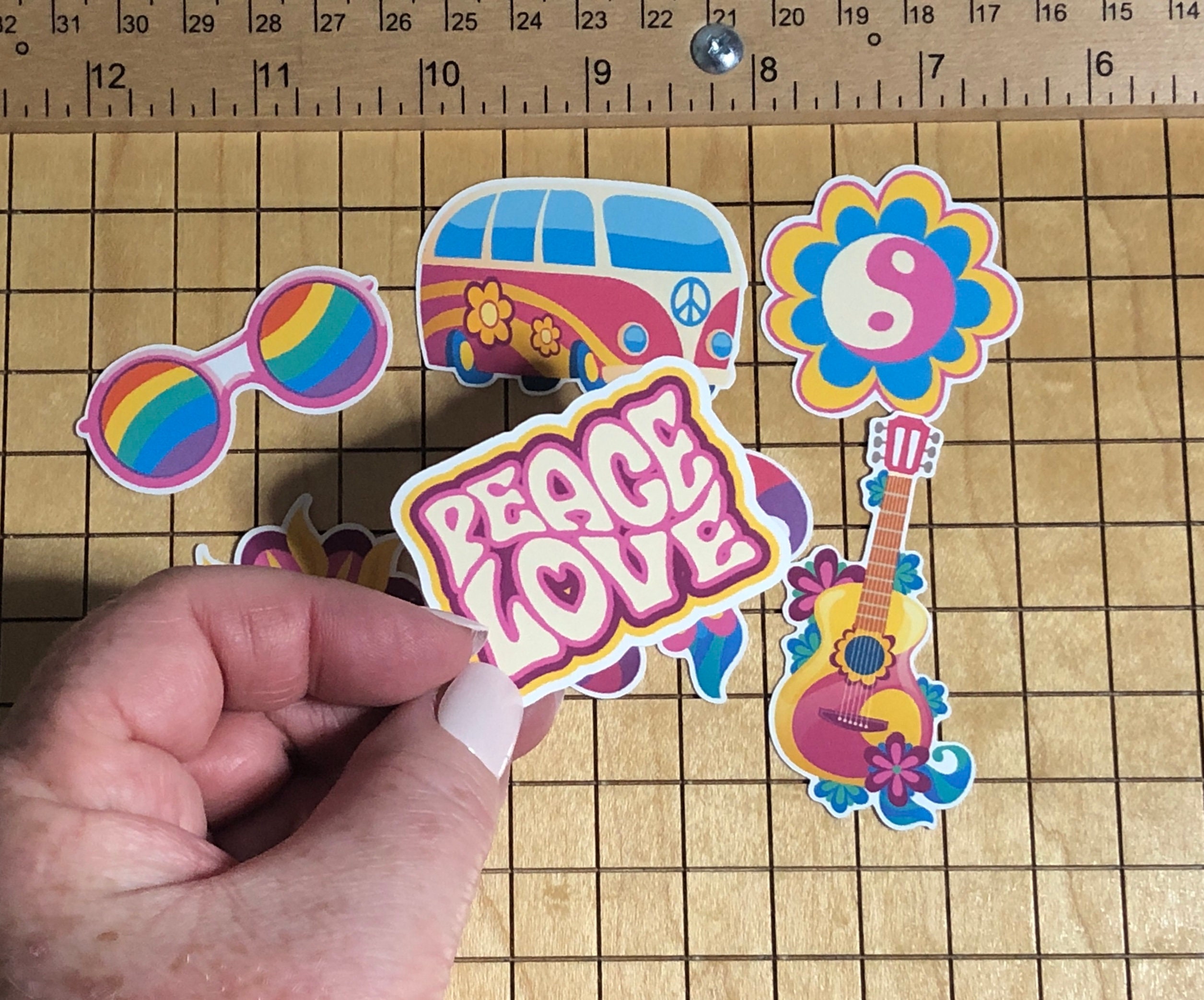 7 Retro Hippie Sticker Set Hippy Sticker Hippy Sticker - Etsy