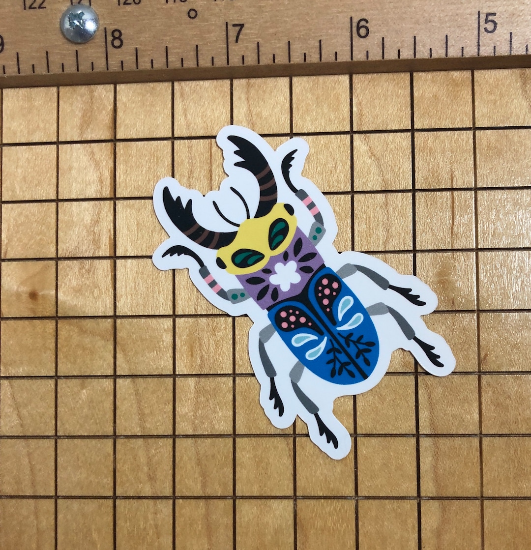 Bug Sticker, Pretty Bug Sticker, Beetle Decal, Bug Decal, Insect Decal ...