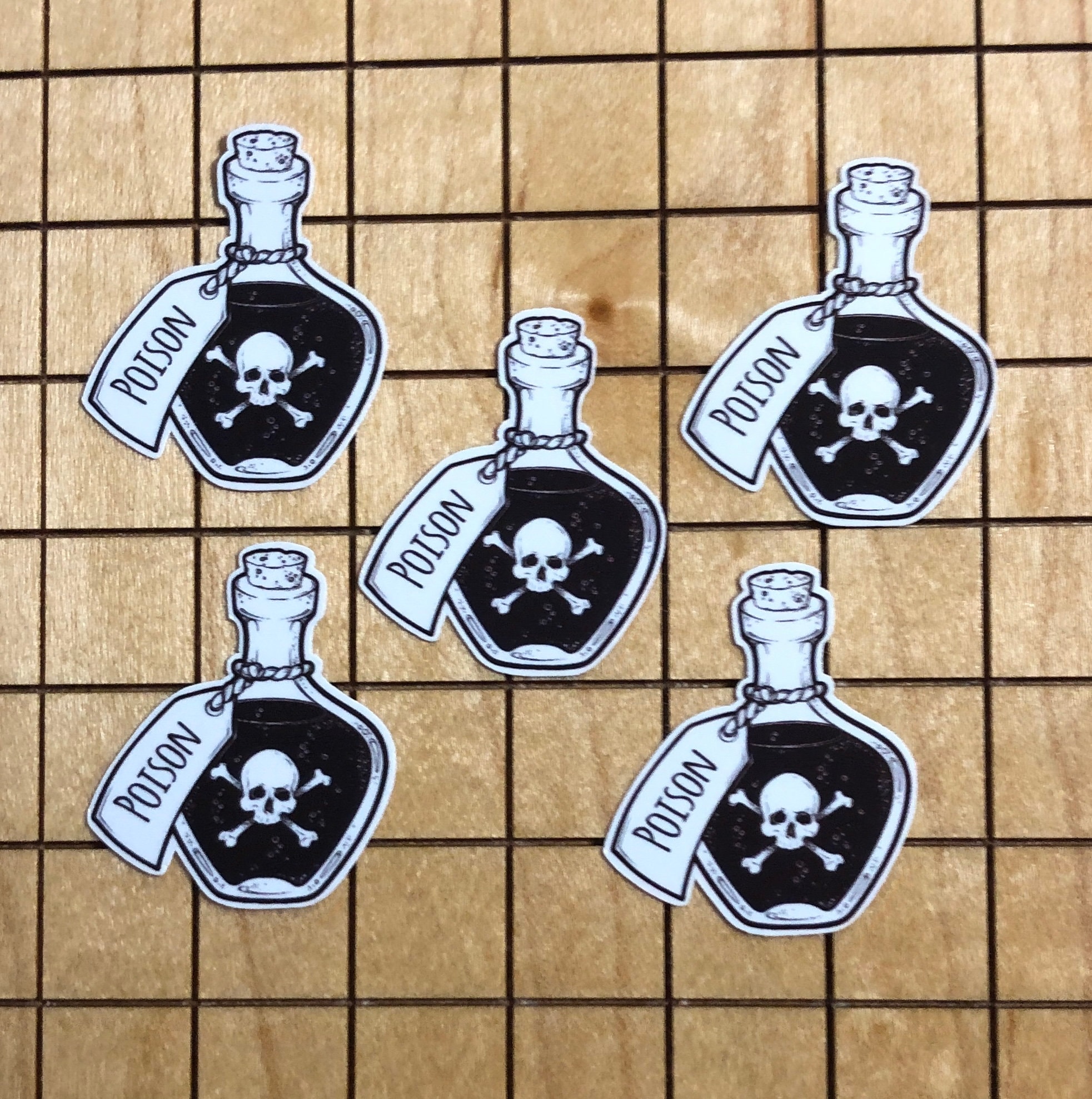 5 MINI Poison Bottle Stickers Poison Stickers Tiny Sticker - Etsy