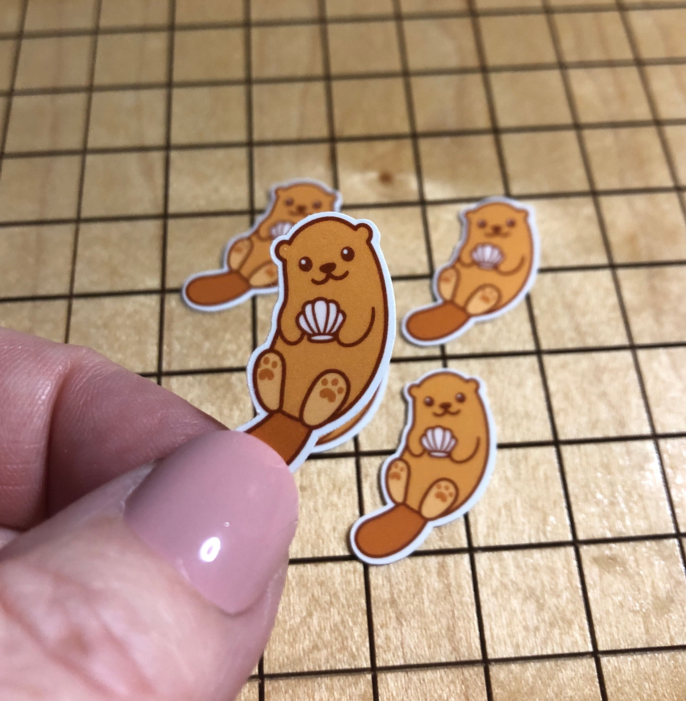 5 MINI Otter Stickers, Otter Decal, Tiny Sticker, Sticker Pack, Laptop ...