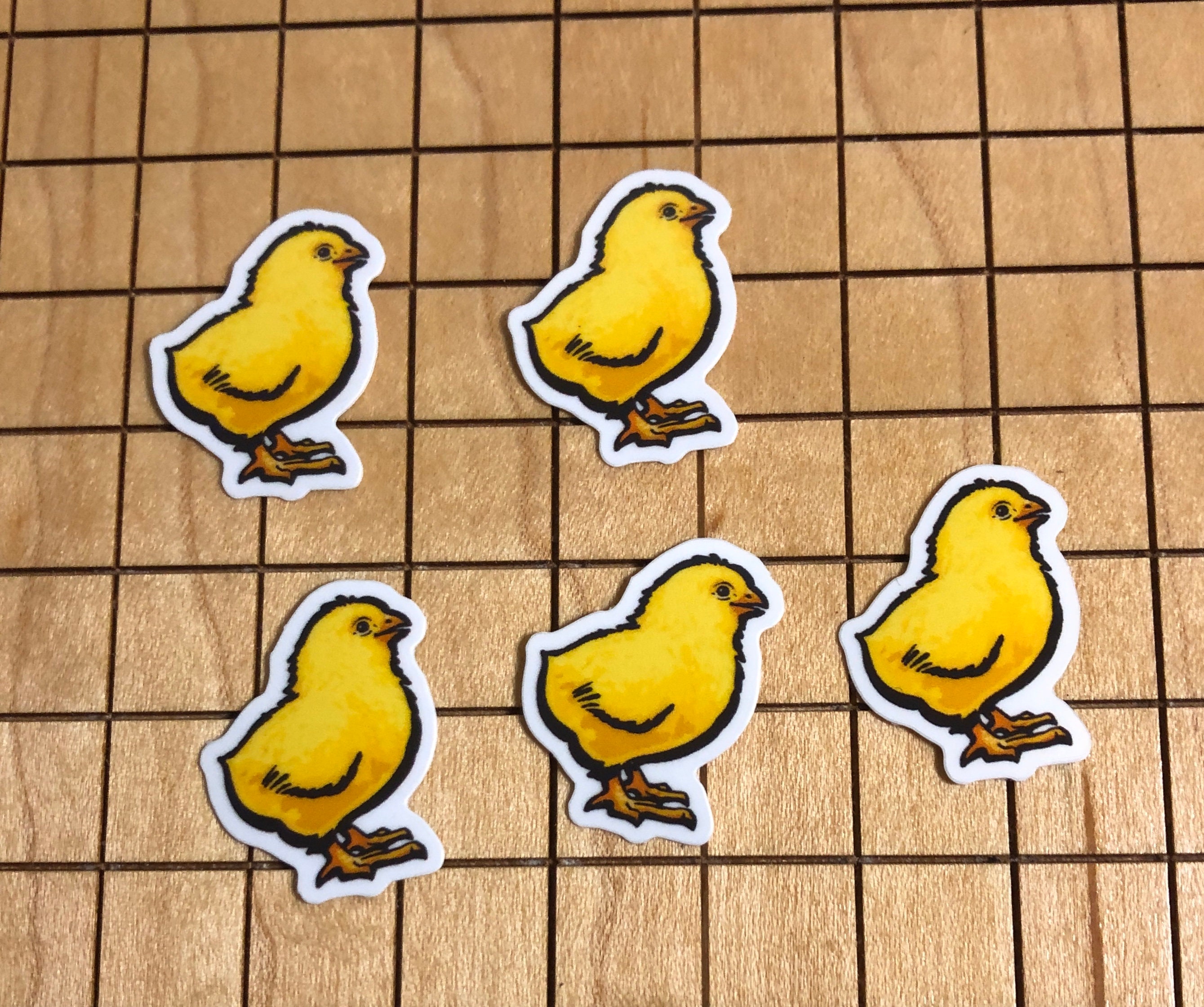 5 MINI Yellow Chick Stickers, Chick Decal, Chicken Sticker, Chicken ...