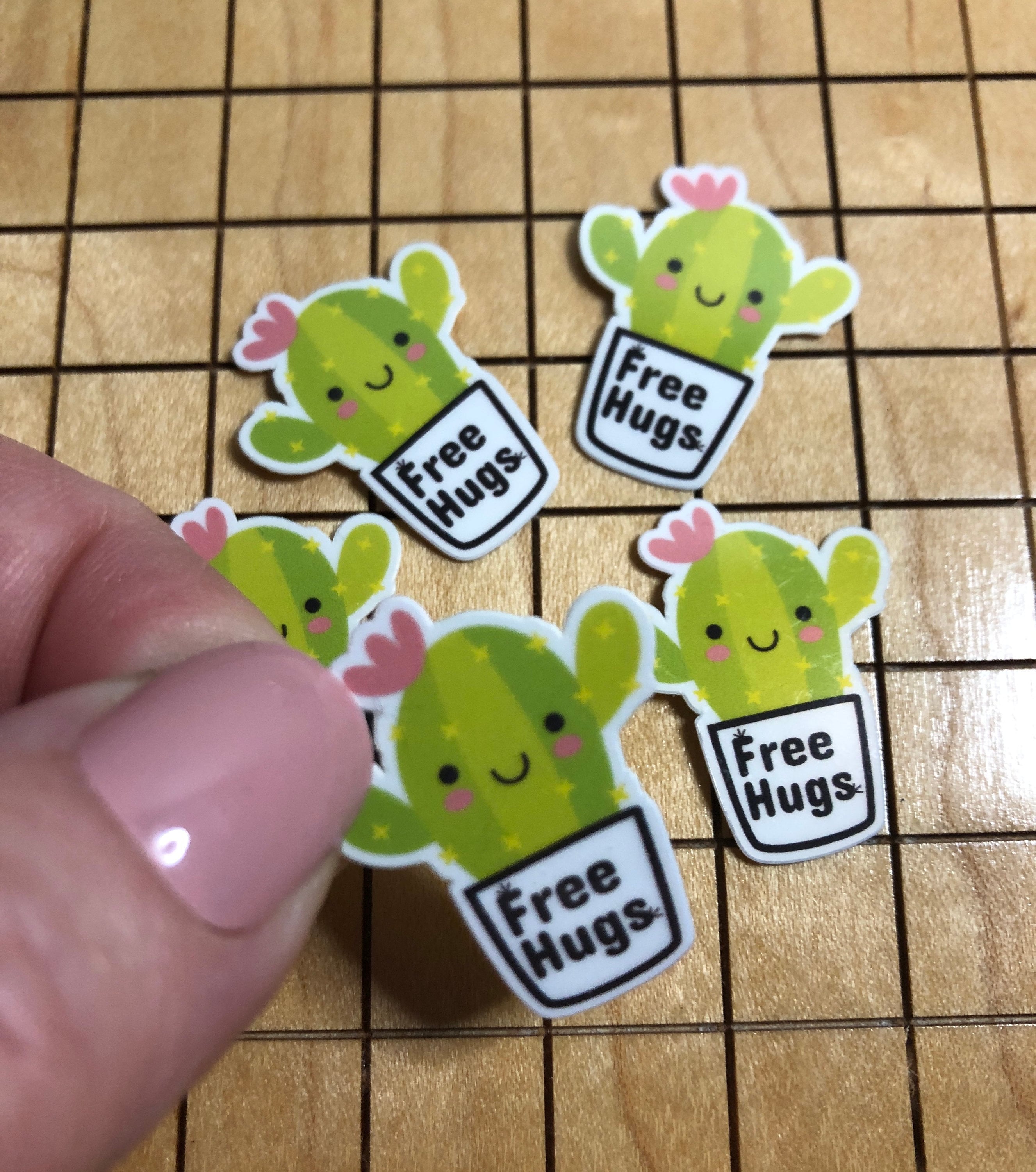5 MINI Cactus Stickers Free Hug Sticker Kawaii Sticker - Etsy