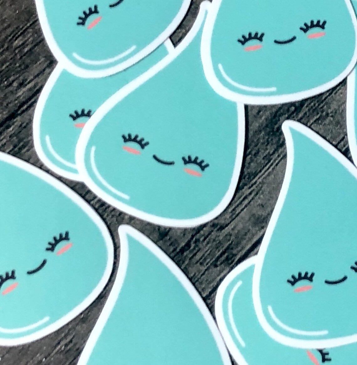 5 Water Droplet Stickers, Water Droplet Decal, Water Sticker, Water ...