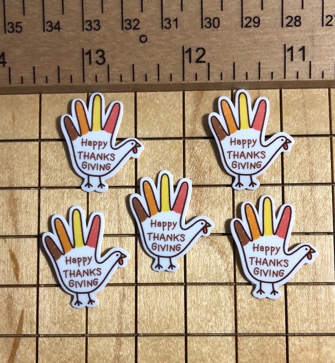 5 MINI Turkey Stickers, Turkey Decal, Turkey Hand, Thanksgiving Sticker ...