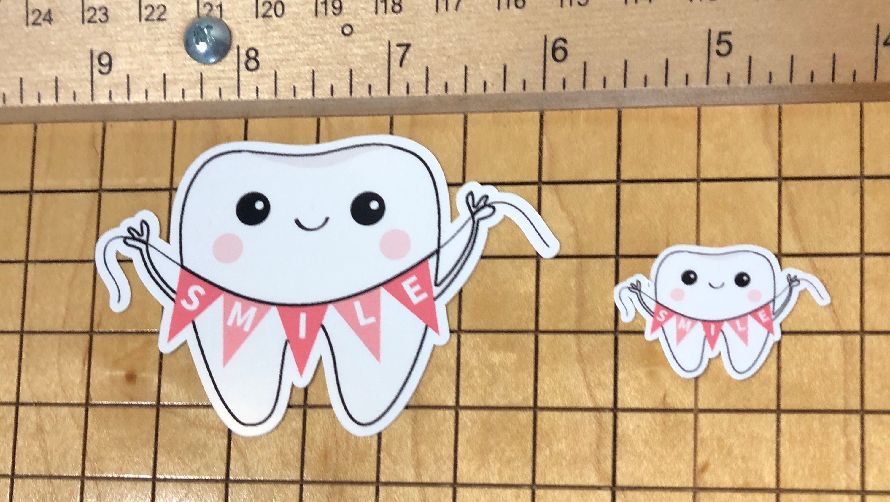 5 MINI Tooth Stickers Smile Decal Teeth Sticker Pack Teeth - Etsy
