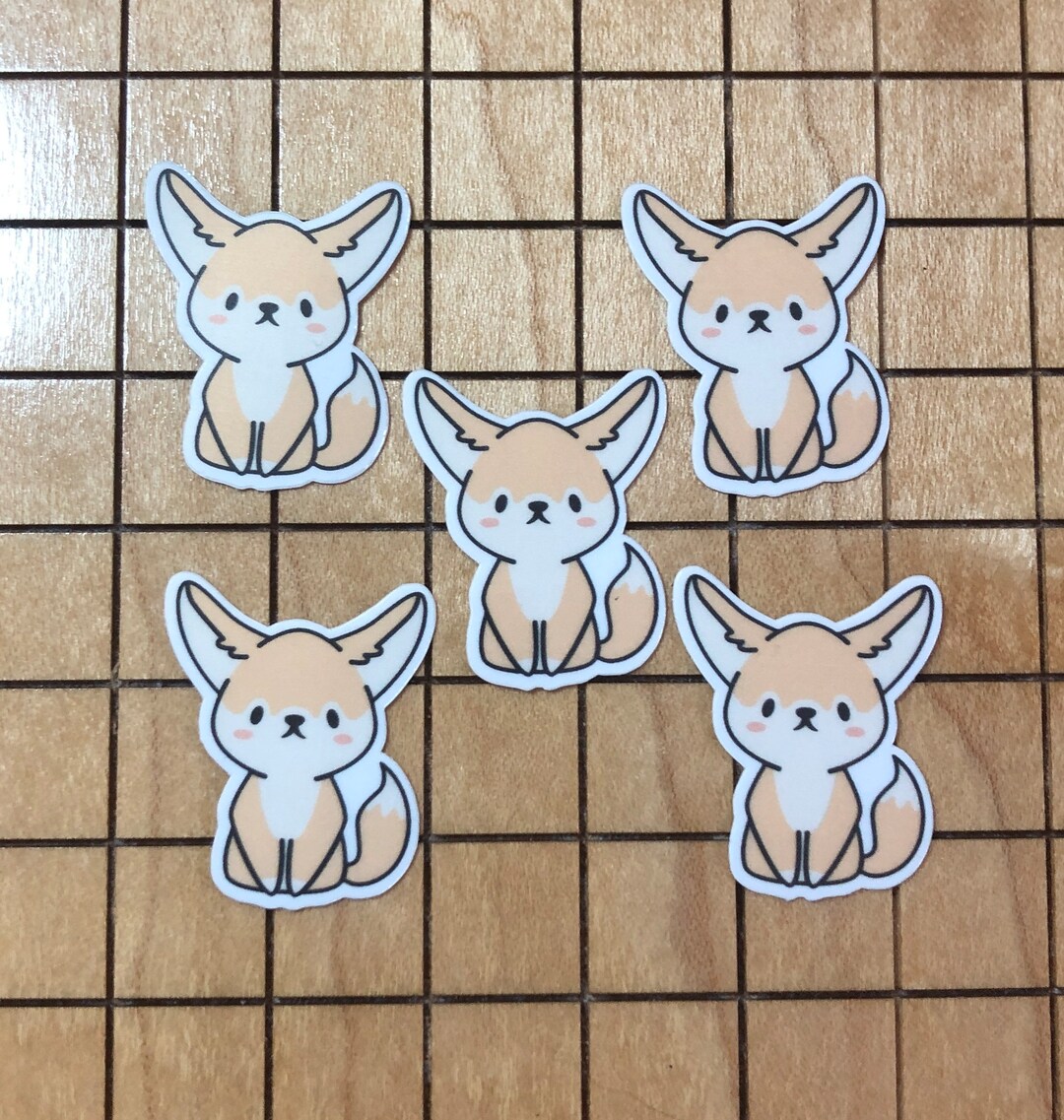 5 MINI Fennec Fox Stickers, Fox Decal, Friend Gift, Tiny Sticker ...