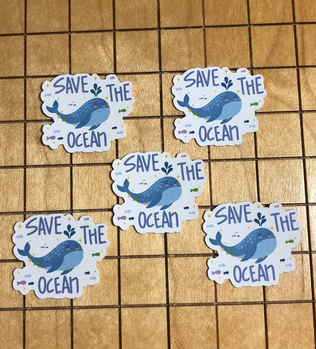 5 MINI Save the Ocean Stickers, Whale Sticker, Environmentalist, Earth ...