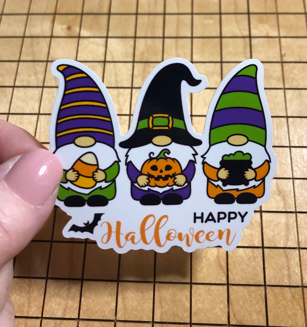 Gnome Sticker, Halloween Gnome Sticker, Halloween Sticker, Laptop Decal ...