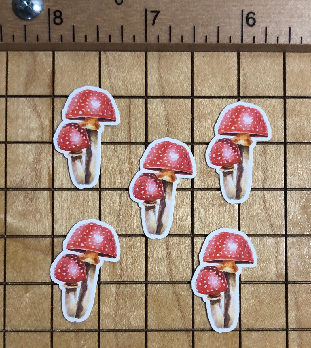 5 MINI Mushroom Sticker Pack, Red Mushroom Stickers, Fly Agaric ...