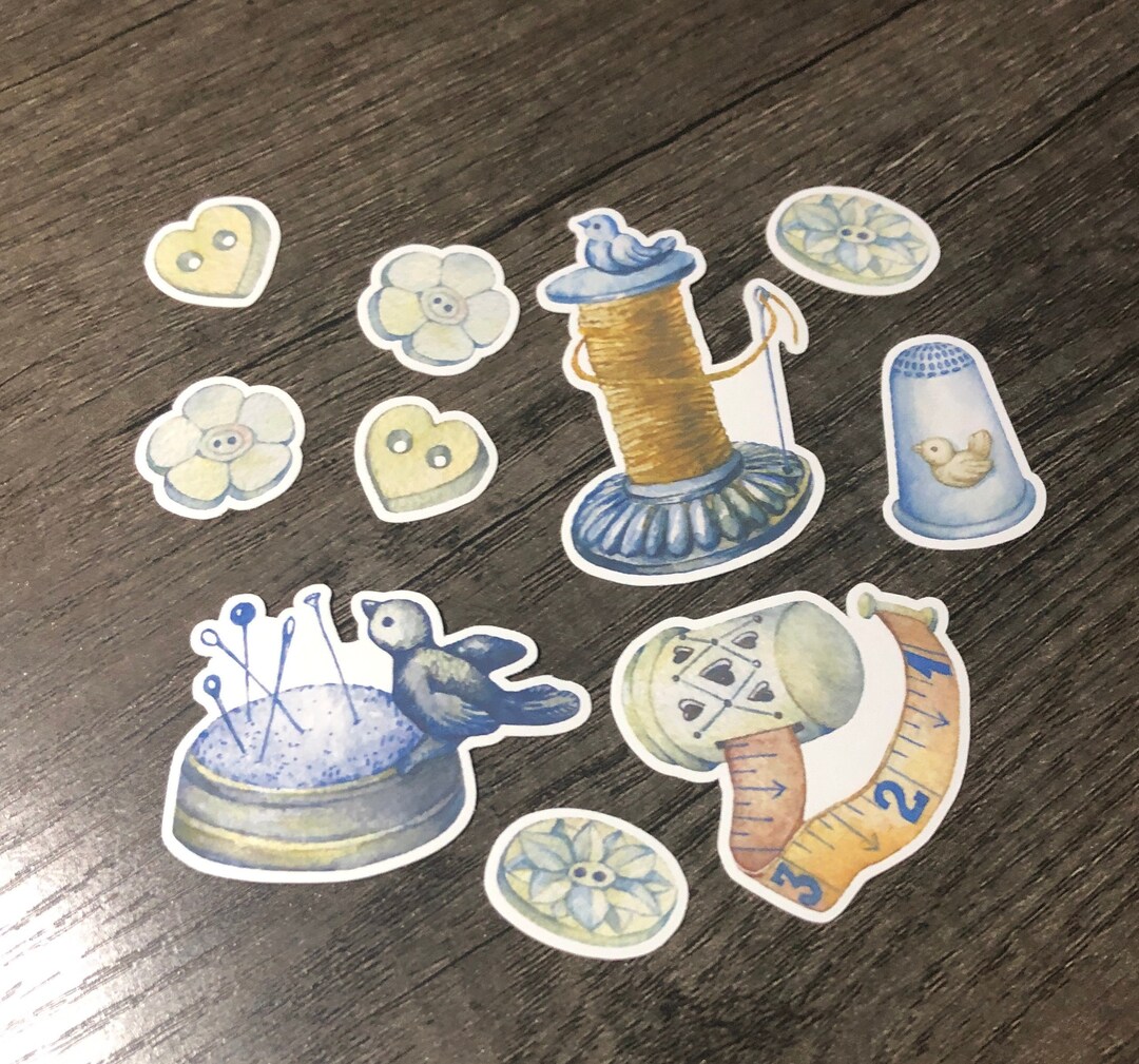 10 Vintage Sewing Stickers, Sticker Pack, Sticker Sheet, Sewing ...