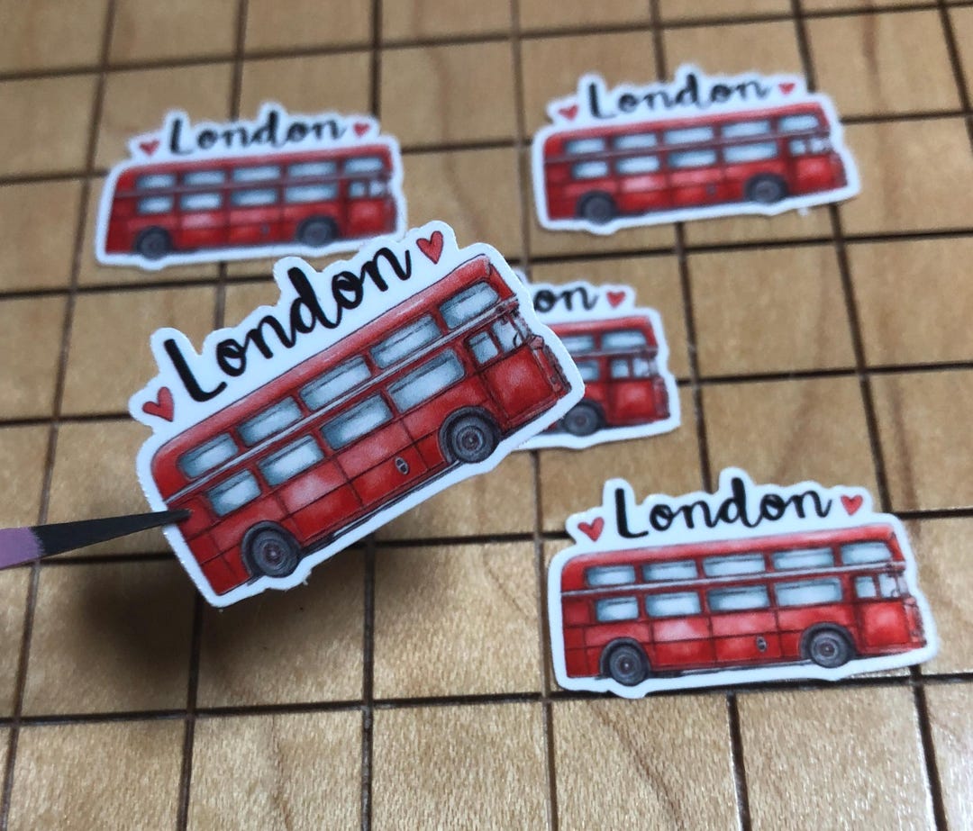 5 MINI London Bus Stickers, Double Decker Bus, England Sticker, Water ...
