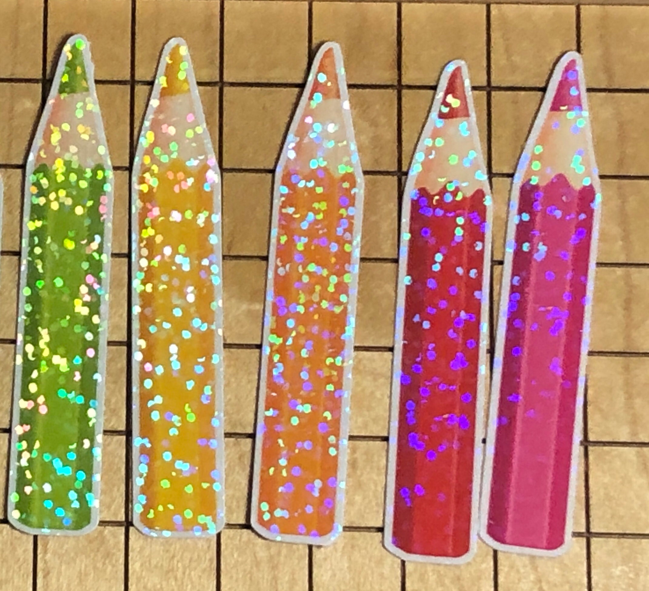 9 Pencil Stickers Pencil Stickers Pack Colored Pencils Back - Etsy