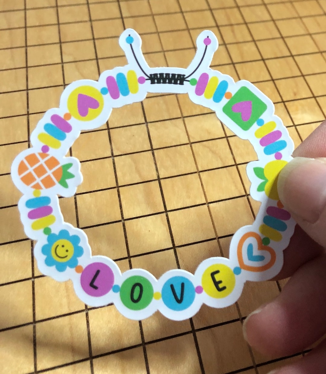 Friendship Bracelet Sticker, Love Sticker, Beaded Bracelet, Word ...