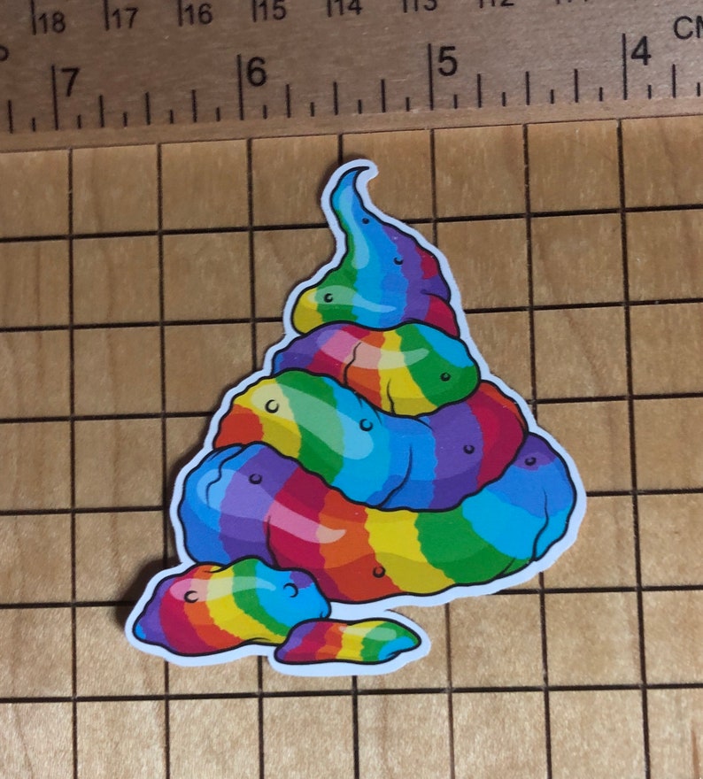 Unicorn Poop Sticker, Rainbow Poop Sticker, Funny Sticker, Water Bottle ...