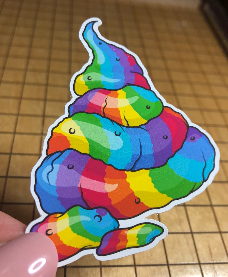 Unicorn Poop Sticker, Rainbow Poop Sticker, Funny Sticker, Water Bottle ...