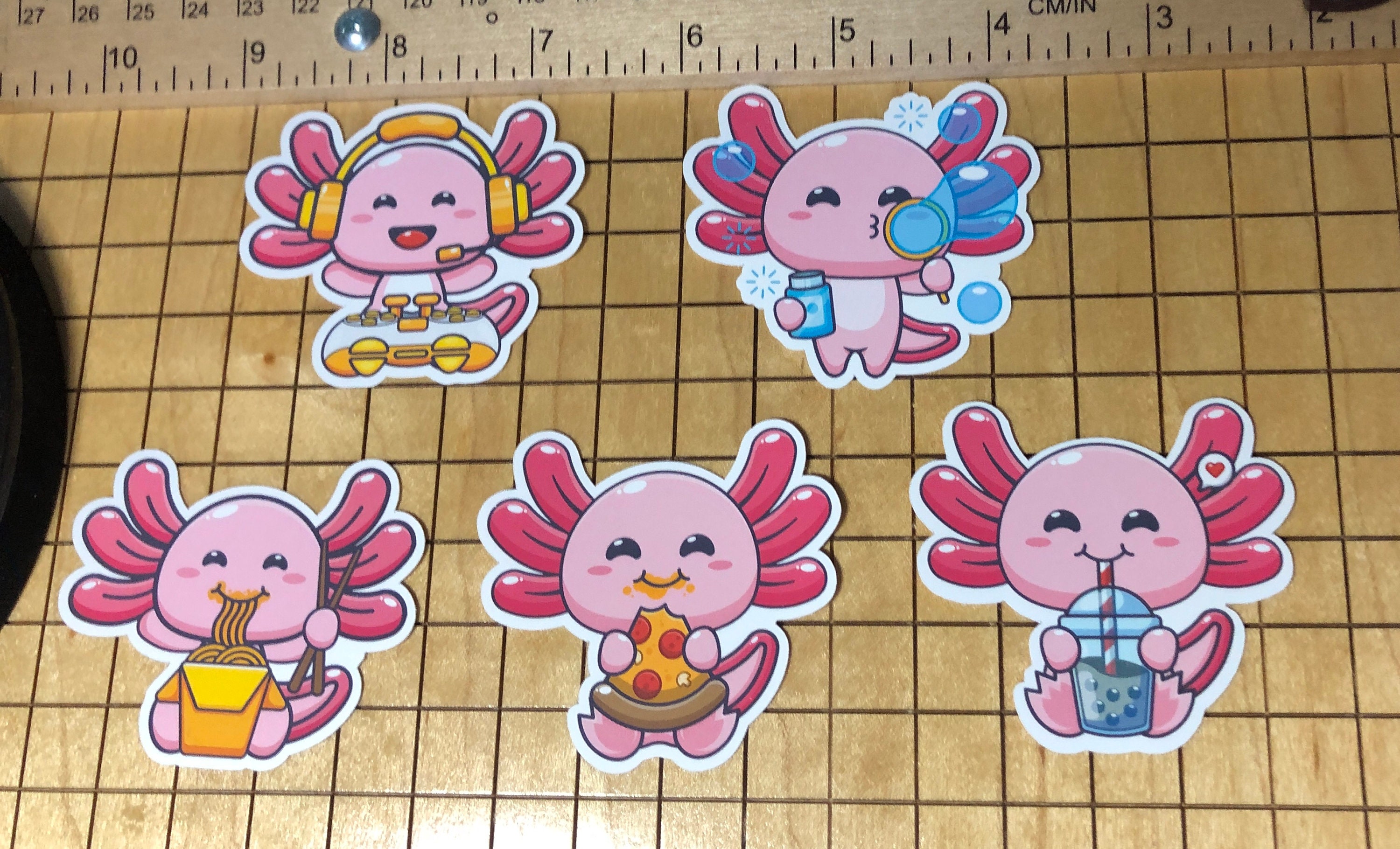 5 Axolotl Stickers Axolotl Sticker Pack Cute Axolotls - Etsy