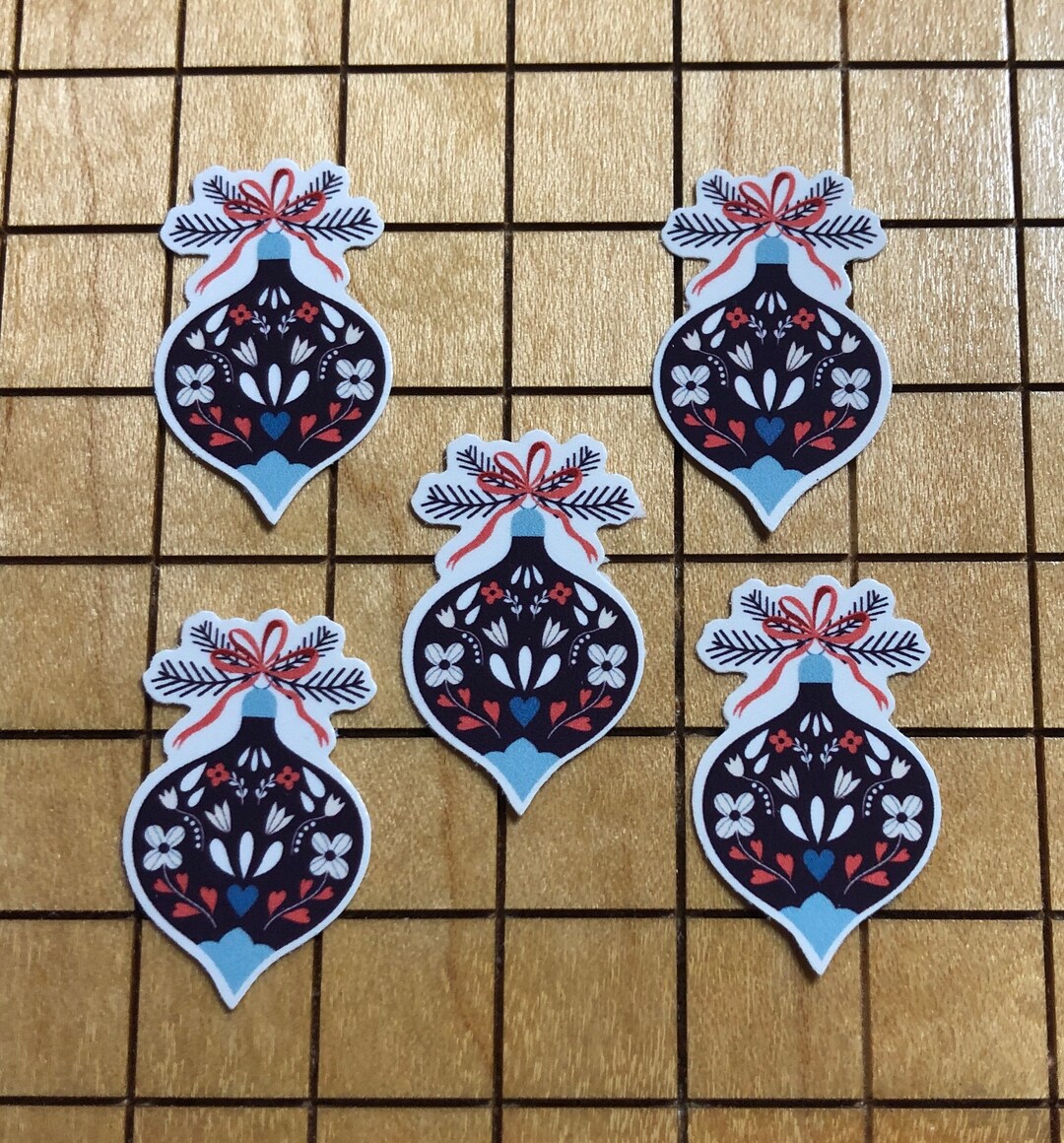 5 MINI Ornament Stickers, Christmas Sticker, Scandinavian Sticker ...