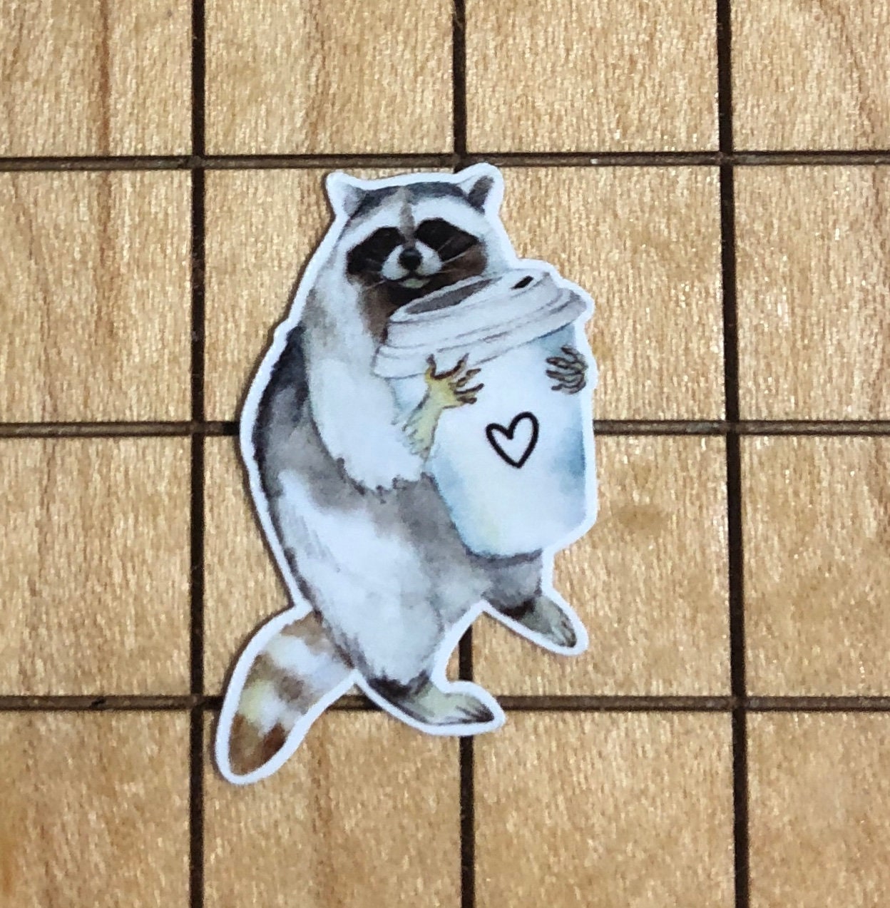 5 MINI Raccoon Stickers Raccoon Decal Raccoon and Coffee - Etsy