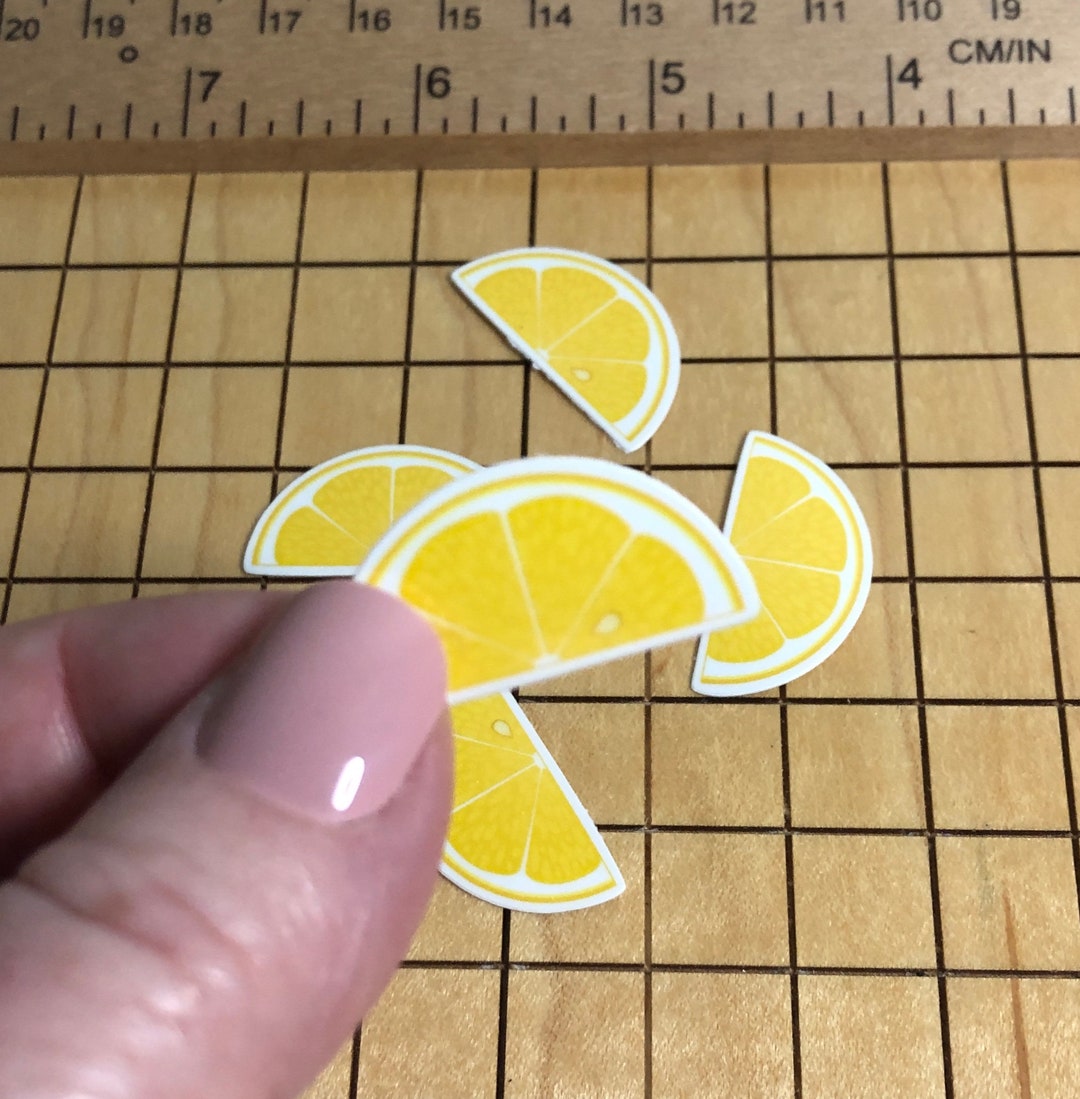 5 MINI Lemon Sticker Pack, Lemon Decal, Lemon Sticker, Lemon Slice ...