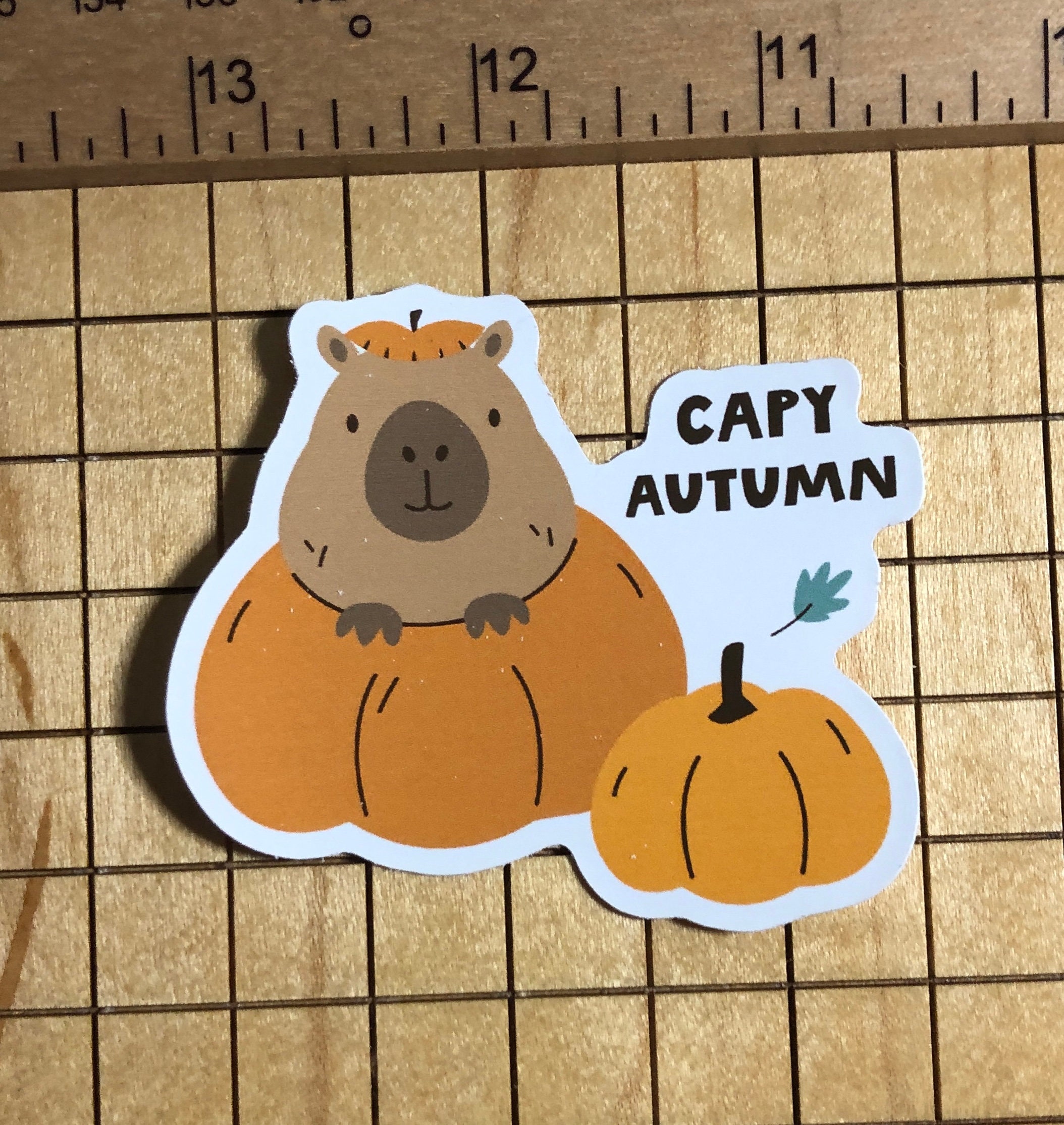Capybara Sticker, Capy Autumn, Fall Sticker, Capybara Decal, Halloween ...