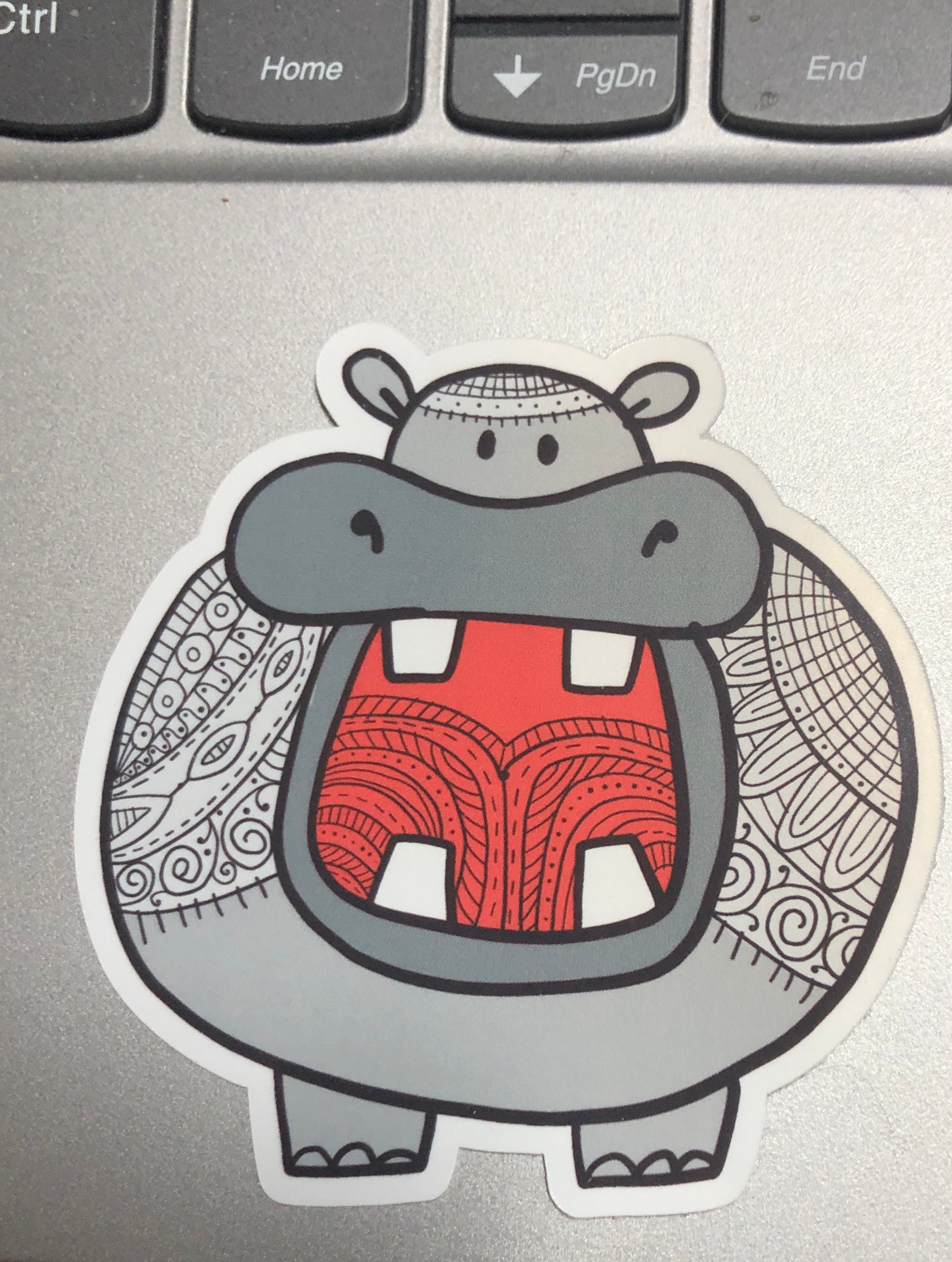 Hippo Sticker, Hippo Decal, Hippo Label, Waterproof Vinyl, Big Mouth ...