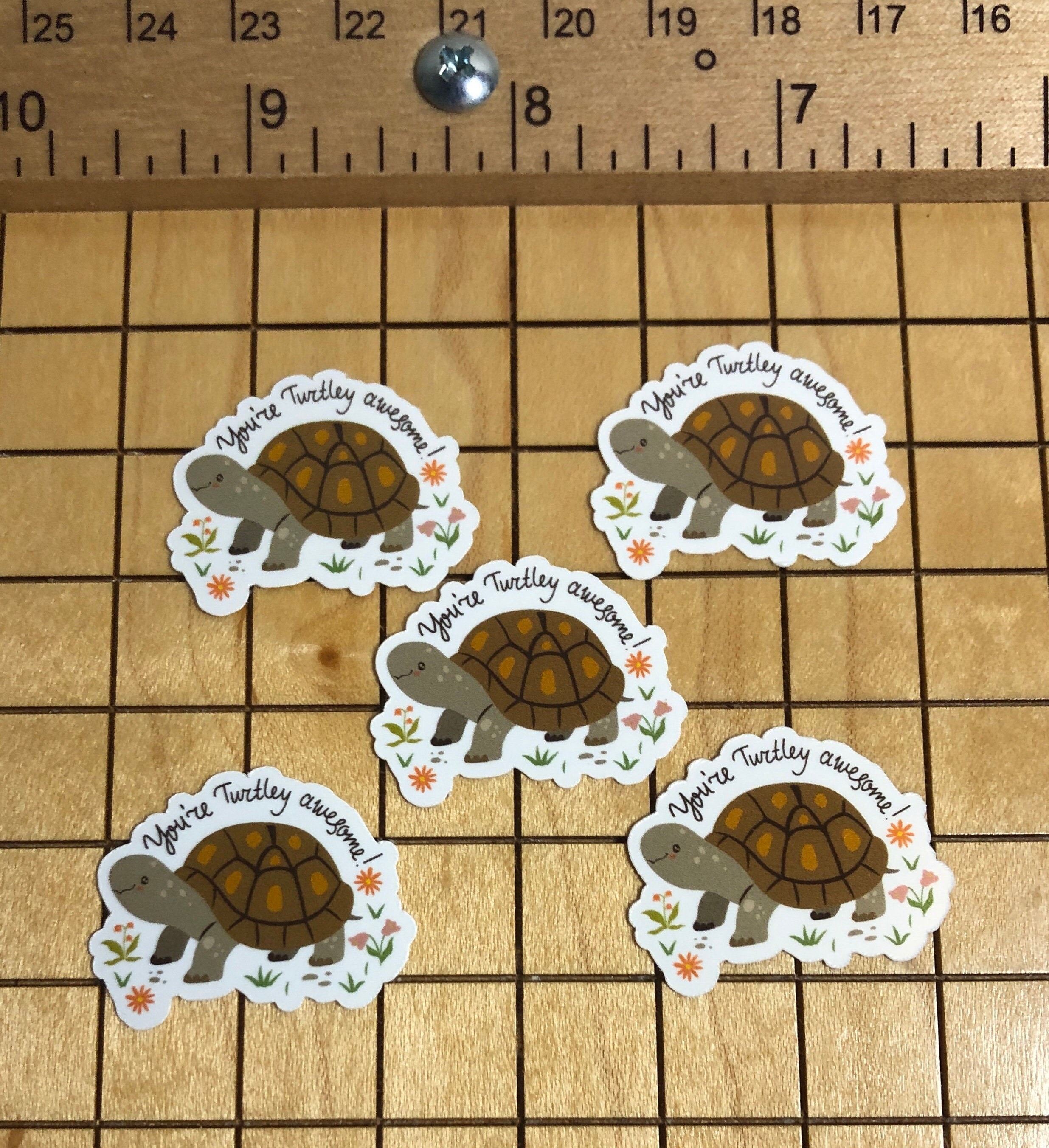 5 MINI Turtle Stickers Turtle Decal You're Turtly - Etsy