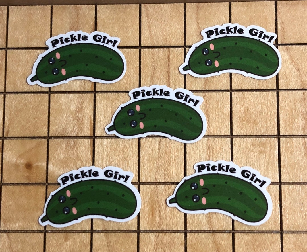 5 MINI Pickle Stickers, Pickle Decal, Pickle Girl Sticker, Tiny Sticker ...