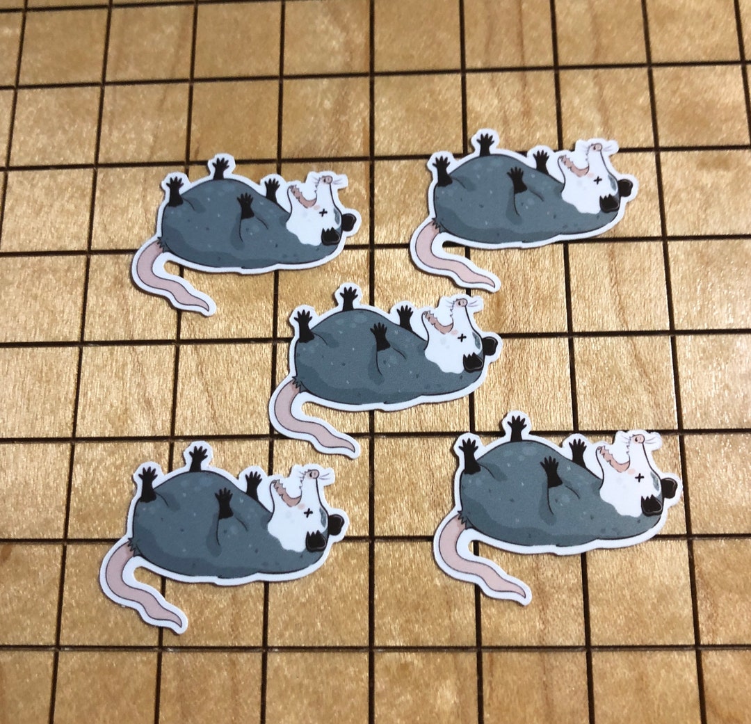 5 MINI Opossum Stickers, Opossum Decal, Dead Opossum, Tiny Sticker ...