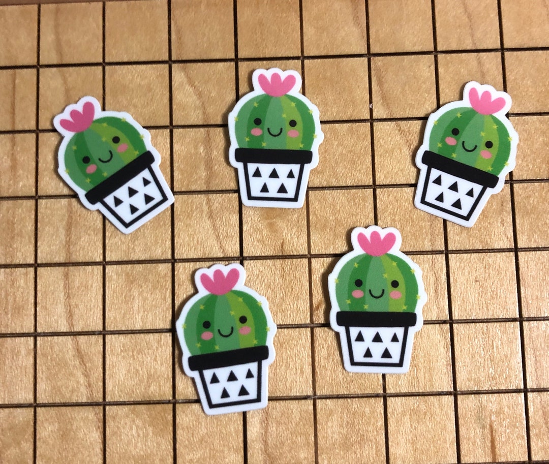 5 MINI Cactus Stickers, Kawaii Sticker, Cactus Decal, Phone Case ...
