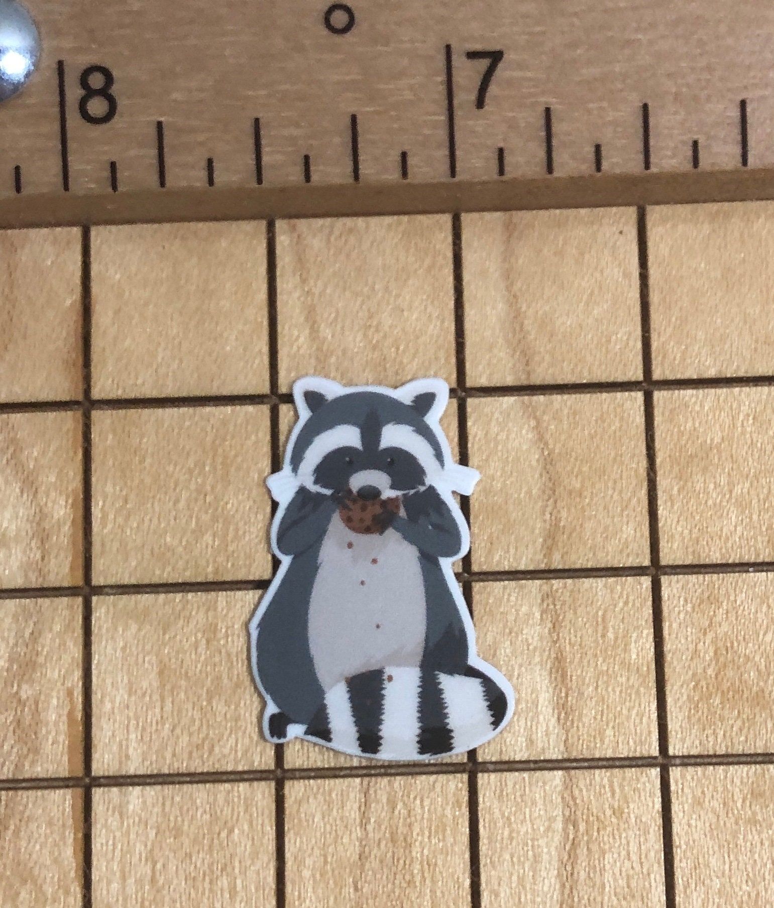 5 MINI Raccoon Stickers Raccoon Decal Raccoon Eating a - Etsy