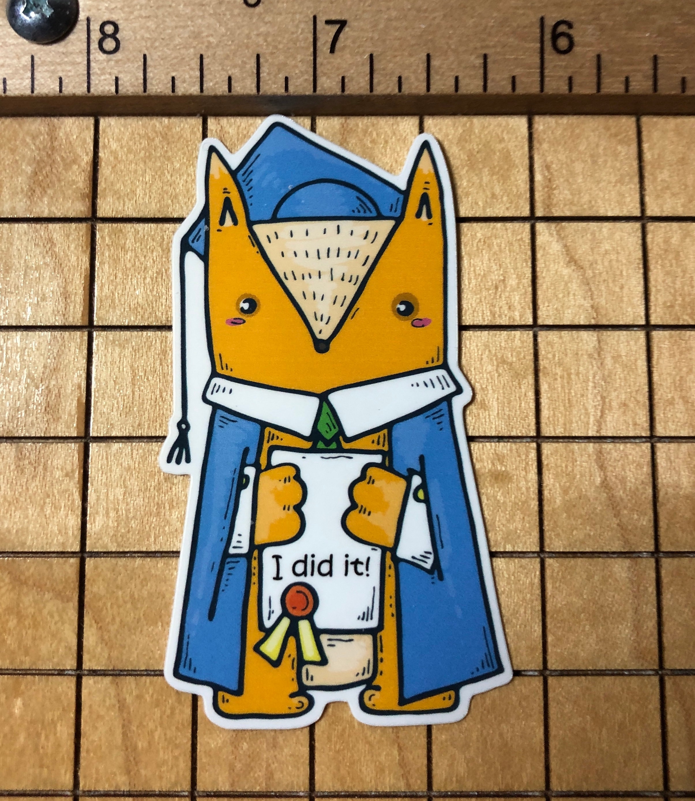 Fox Sticker, Fox Graduate, Graduation Sticker, I Did It, Diploma, Cap ...