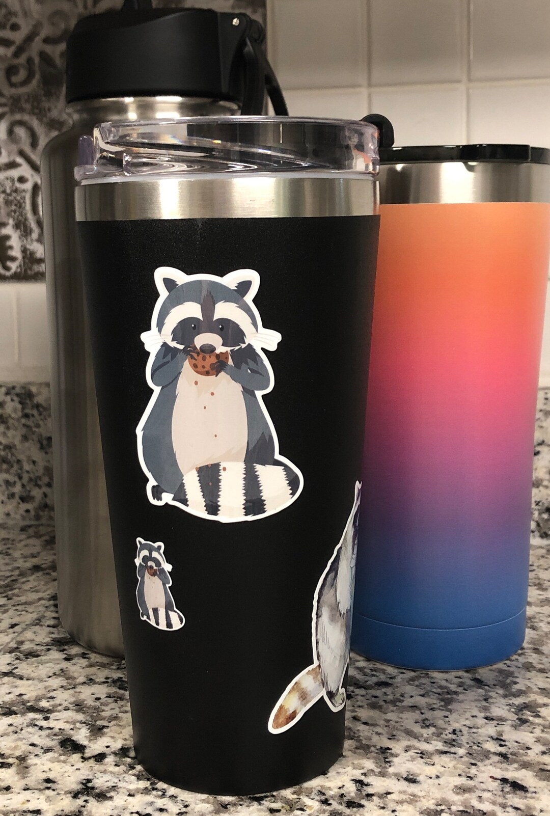 Raccoon Sticker, Raccoon With Cookie, Raccoon Decal, Funny Decal ...