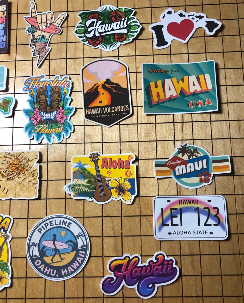 20 Hawaii Stickers, Hawaii Sticker Pack, Maui Stickers, Aloha Stickers ...