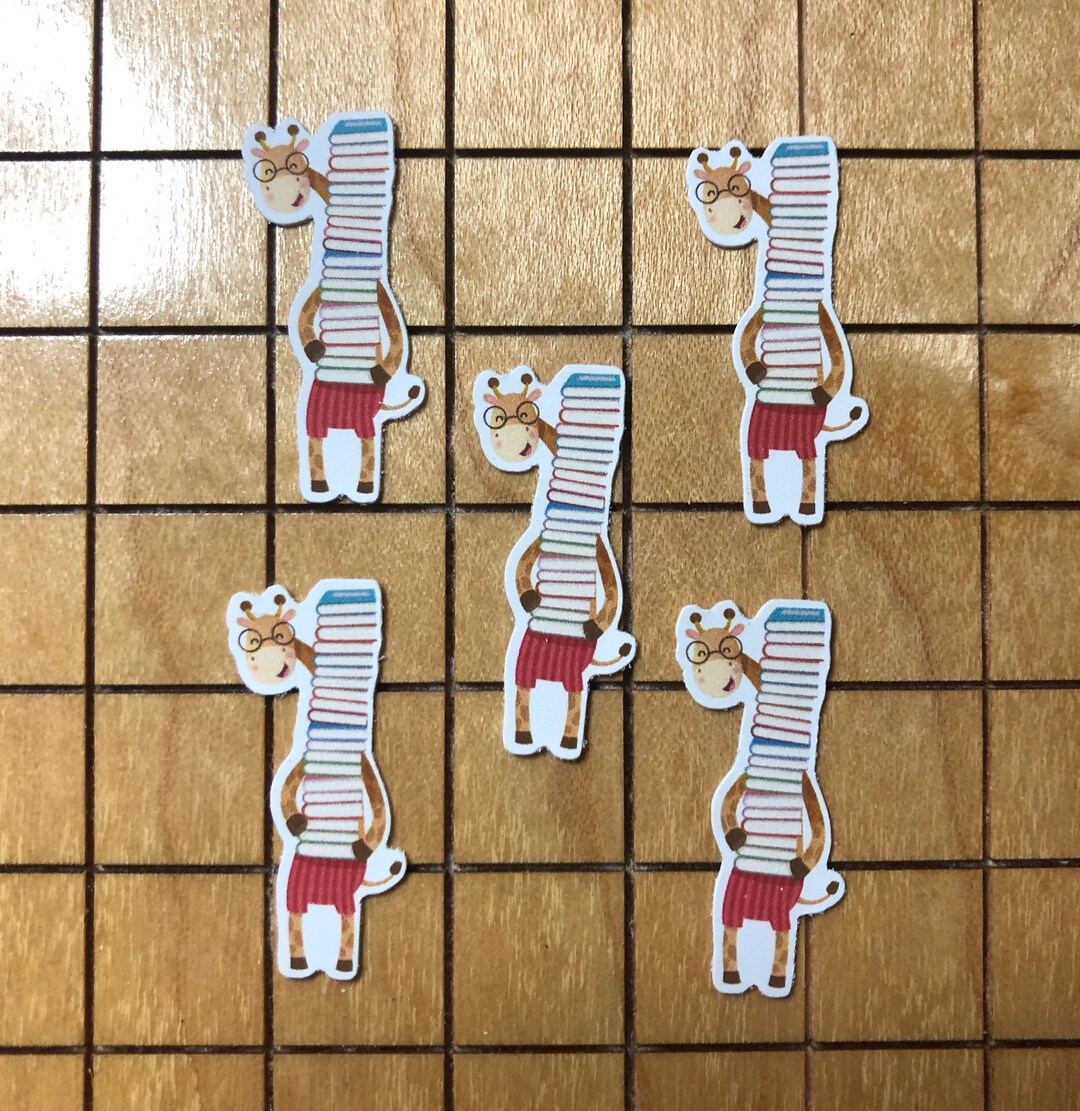 5 MINI Giraffe Stickers, Giraffe Carrying Books, Hydroflask Sticker ...