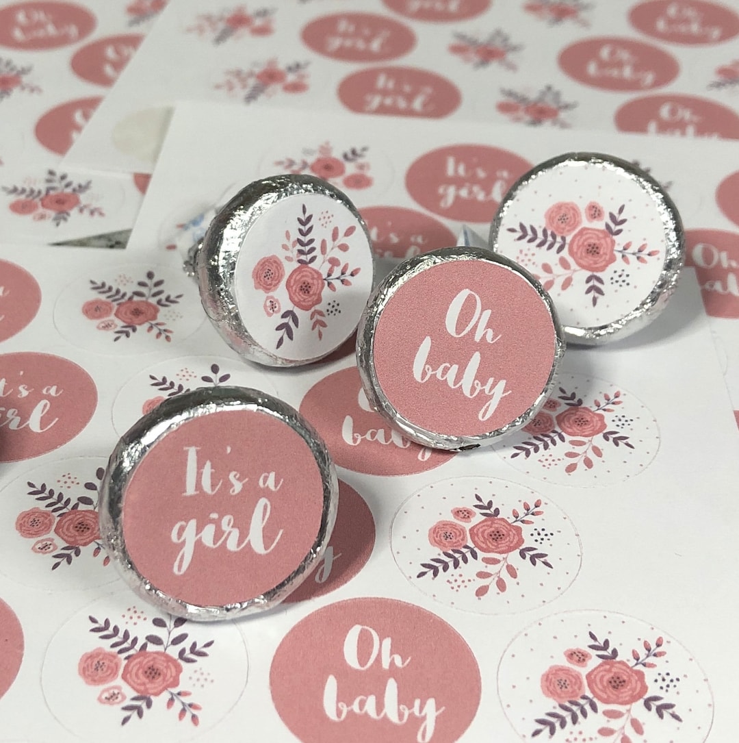 Baby Shower Stickers, Stickers for Chocolate Kisses, Kiss Sticker, It's ...